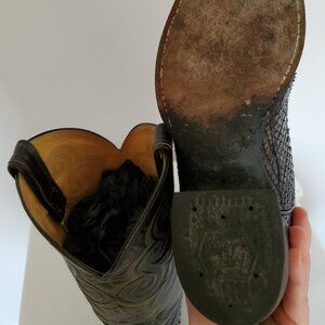 Tony Lama | Shoes | Tony Lama 9 2 Painted Blue Green Black Western ...